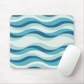 Shades of Blue Waves Pattern Mouse Pad | Zazzle