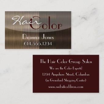 Shades of Brown Hair 4 Color Salon Business Cards | Zazzle