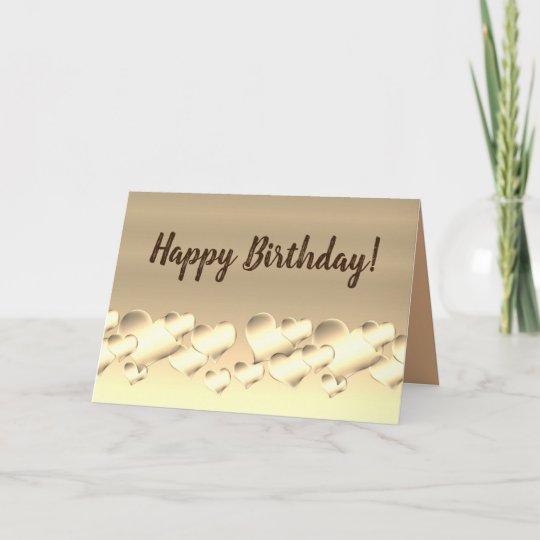 Shades of Brown Hearts, Men's Birthday Card | Zazzle.com