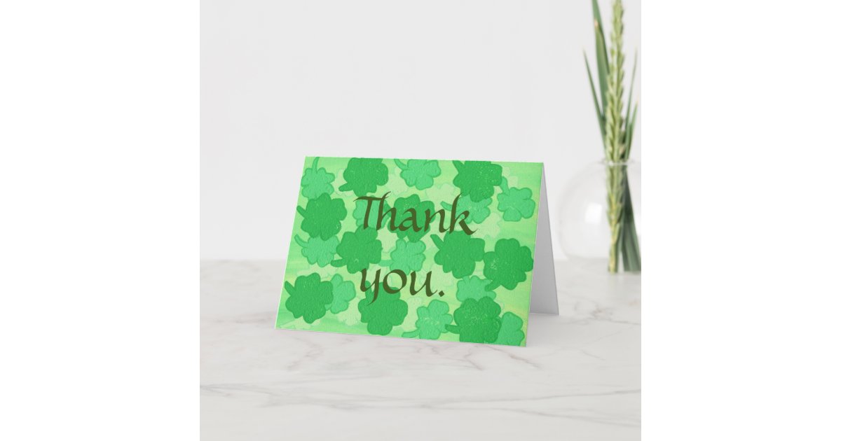 Shades of Green Shamrock Collage Thank you Cards | Zazzle