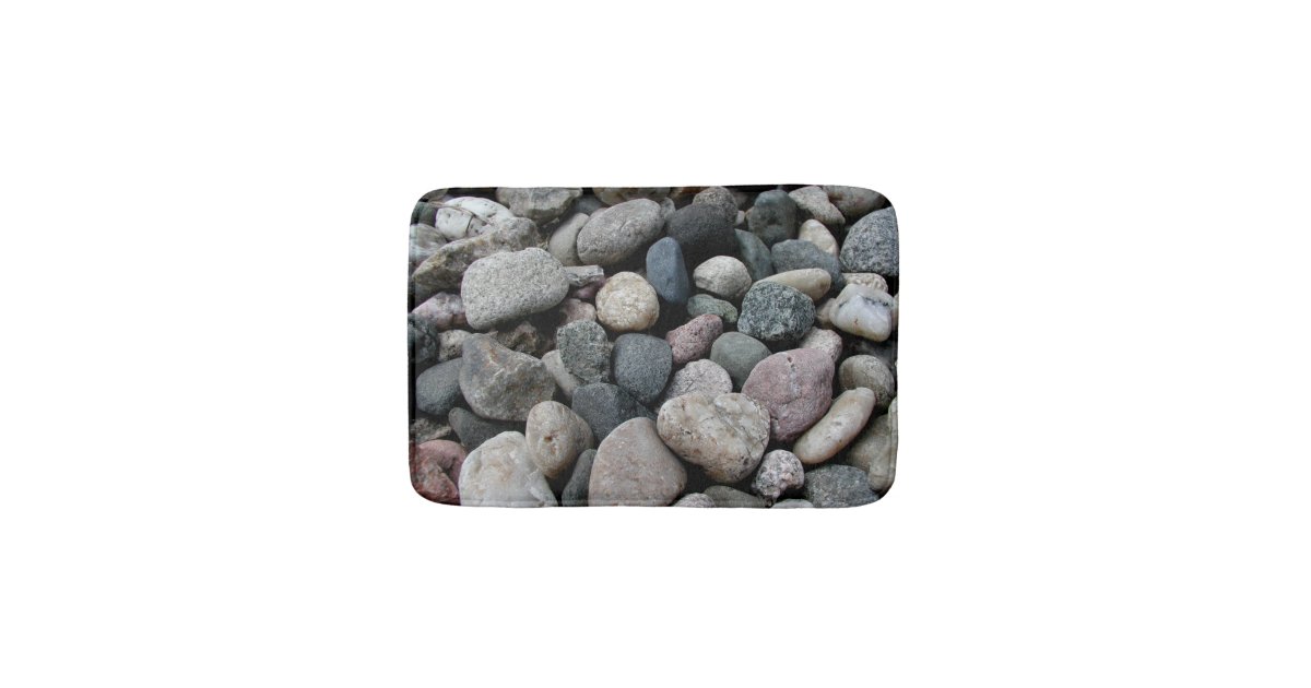 Shades of Grey River Rock Memory Foam Kitchen Rug | Zazzle