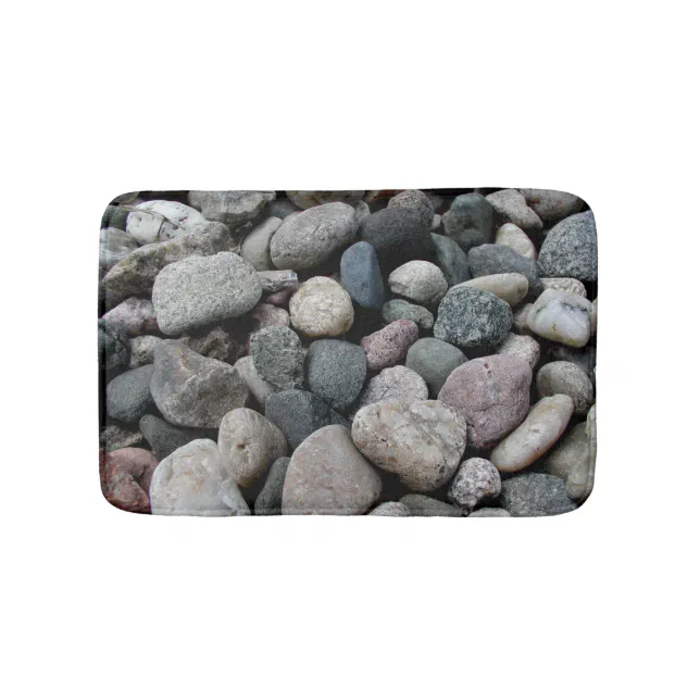 Shades of Grey River Rock Memory Foam Kitchen Rug | Zazzle