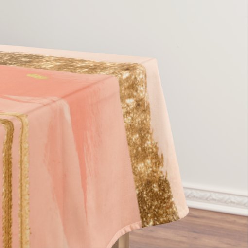 Shades of peach and gold strokes tablecloth | Zazzle