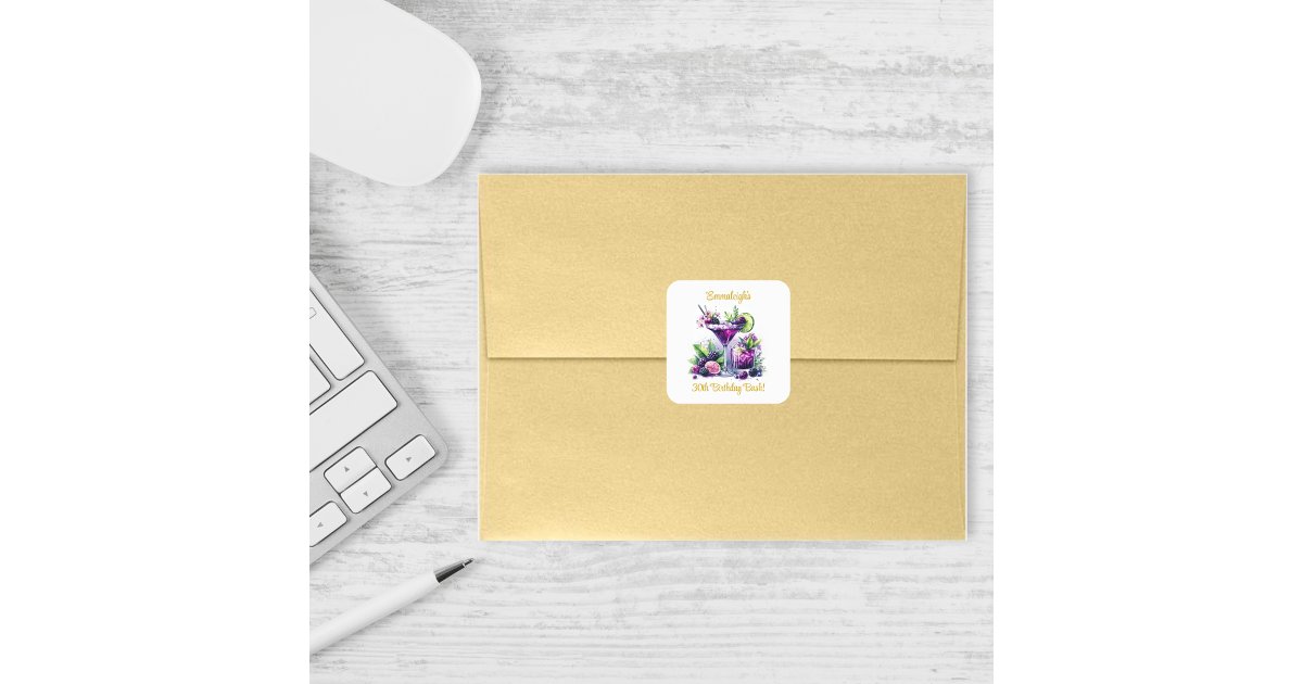 Shades of Purple: A Blue-Violet Birthday Bash Square Sticker | Zazzle