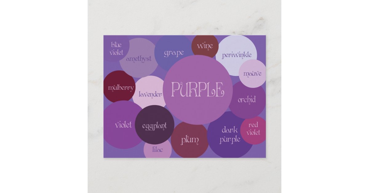 Shades of Purple Color Circles Postcard | Zazzle