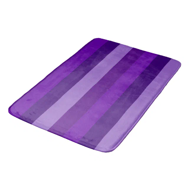 Shades of Purple Stripes Bathroom Mat | Zazzle