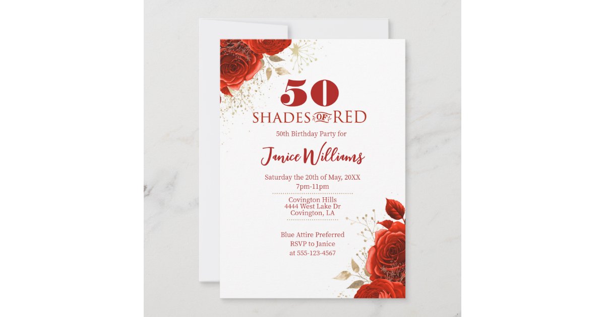 Shades of Red Birthday Invitation | Zazzle