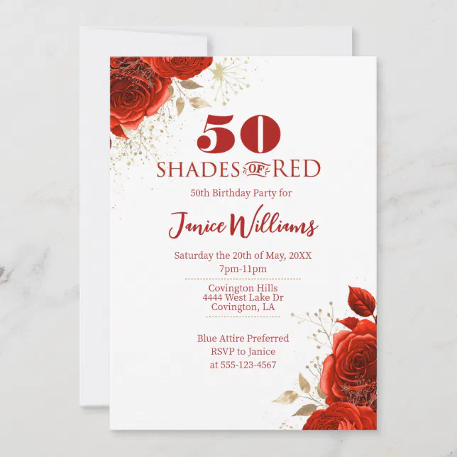 Shades of Red Birthday Invitation | Zazzle