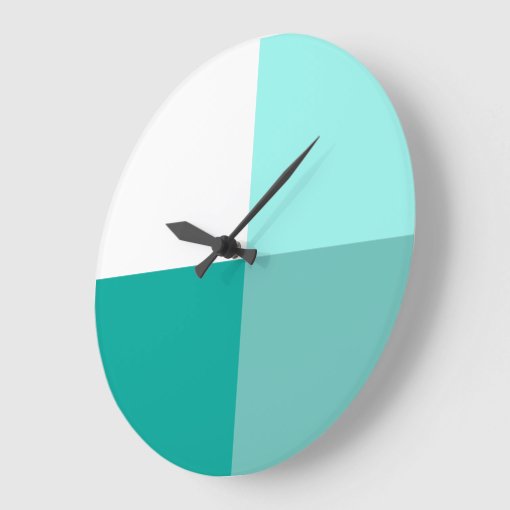 Shades of Teal Modern Art Color-block Wall Clock | Zazzle