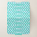Shades of Turquoise Quatrefoil Pattern File Folder | Zazzle