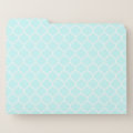 Shades of Turquoise Quatrefoil Pattern File Folder | Zazzle