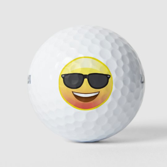Shades Sunglasses Happy Smiling Golf Ball | Zazzle.com