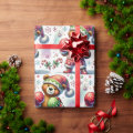 Shadow Boxing Holiday Bear Wrapping Paper | Zazzle