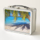 Shadows on the beach metal lunch box | Zazzle