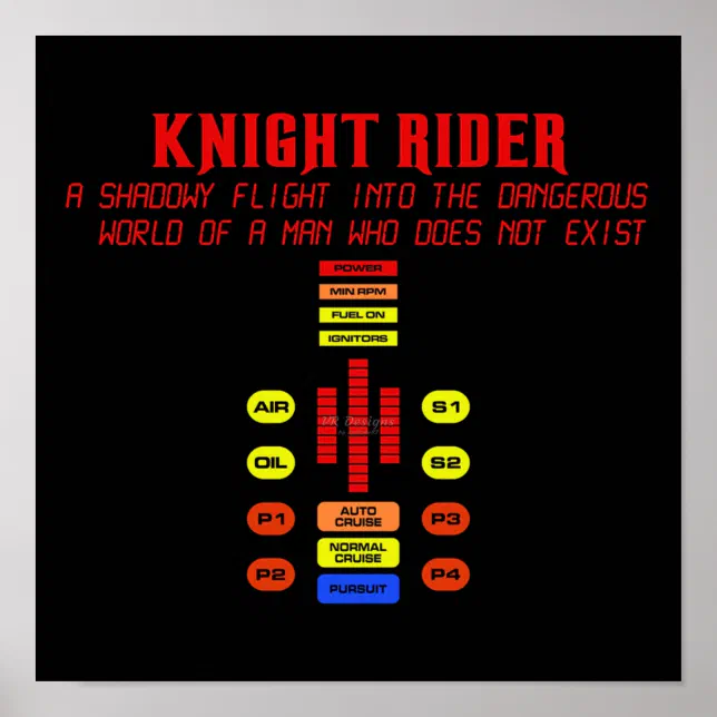 Shadowy Flight KITT Knight Rider Poster | Zazzle