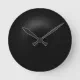 Shady Black - Create Your Own Round Clock | Zazzle
