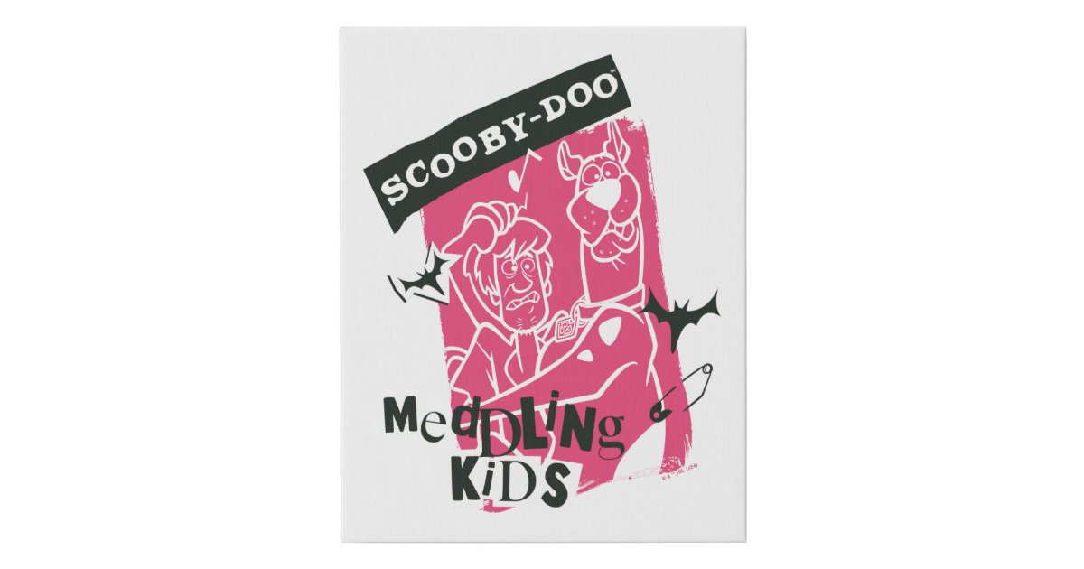 Shaggy and Scooby-Doo Meddling Kids Punk Outline Faux Canvas Print | Zazzle