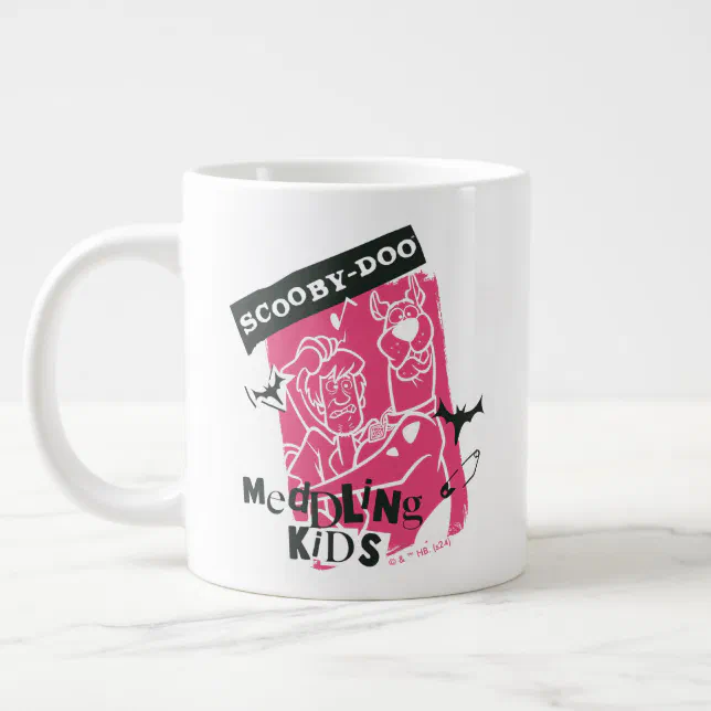 Shaggy and Scooby-Doo Meddling Kids Punk Outline Giant Coffee Mug | Zazzle