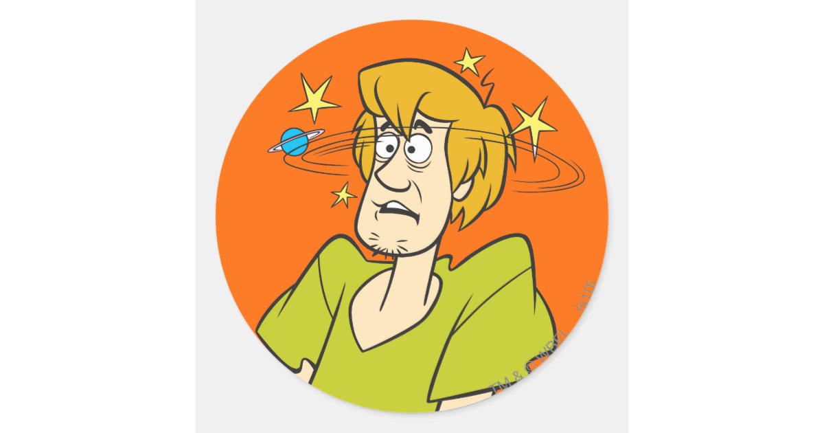 Shaggy Dazed Classic Round Sticker | Zazzle