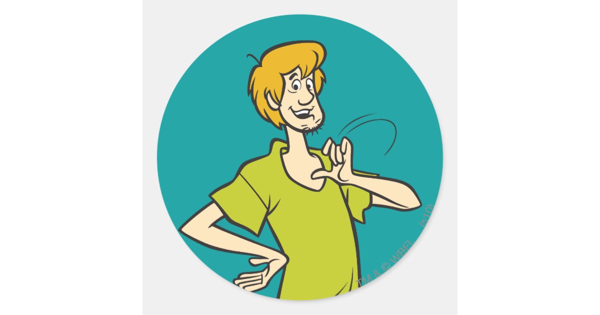Shaggy Gesturing Classic Round Sticker | Zazzle