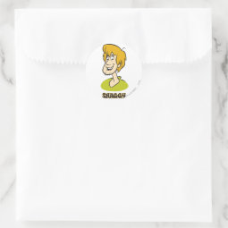 Shaggy Name Graphic Classic Round Sticker | Zazzle