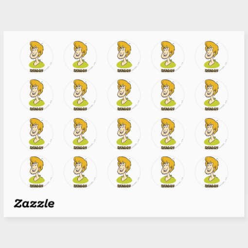 Shaggy Name Graphic Classic Round Sticker | Zazzle