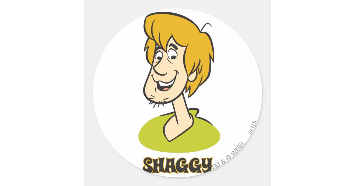 Shaggy Name Graphic Classic Round Sticker | Zazzle