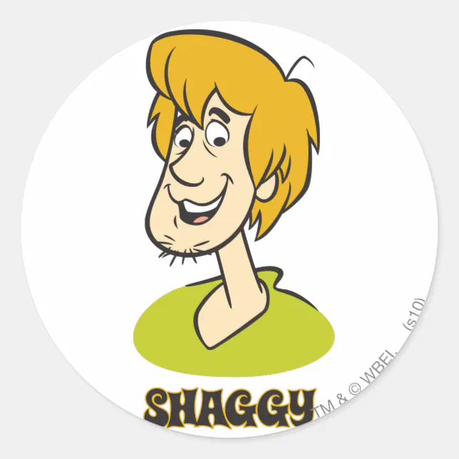 Shaggy Name Graphic Classic Round Sticker | Zazzle