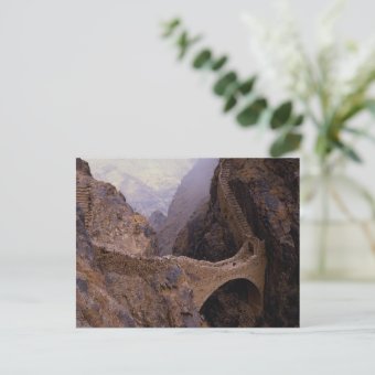 Shahara Bridge, 9000 ft. chasm, Yemen Postcard | Zazzle