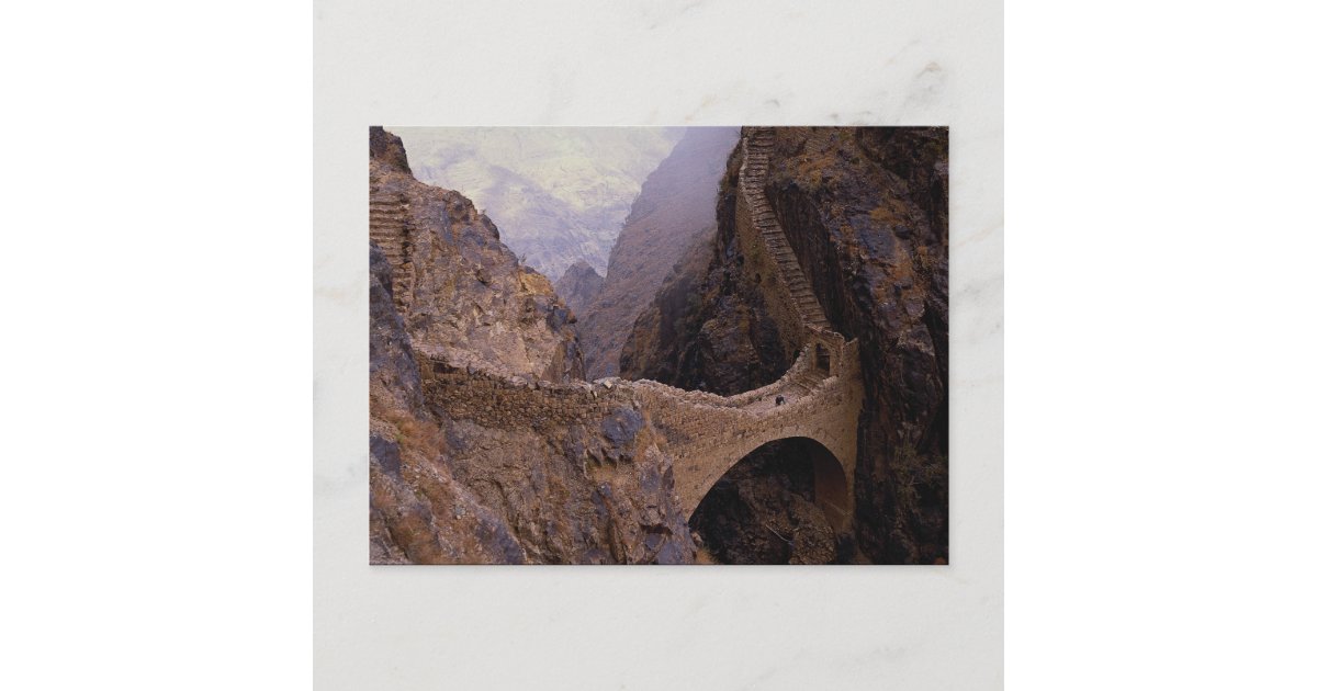 Shahara Bridge, 9000 ft. chasm, Yemen Postcard | Zazzle