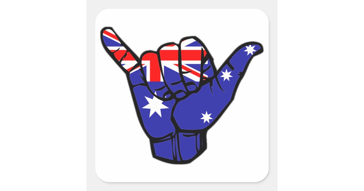 Shaka Australia Flag Square Sticker | Zazzle