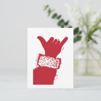 Shaka Santa Holiday Postcard | Zazzle