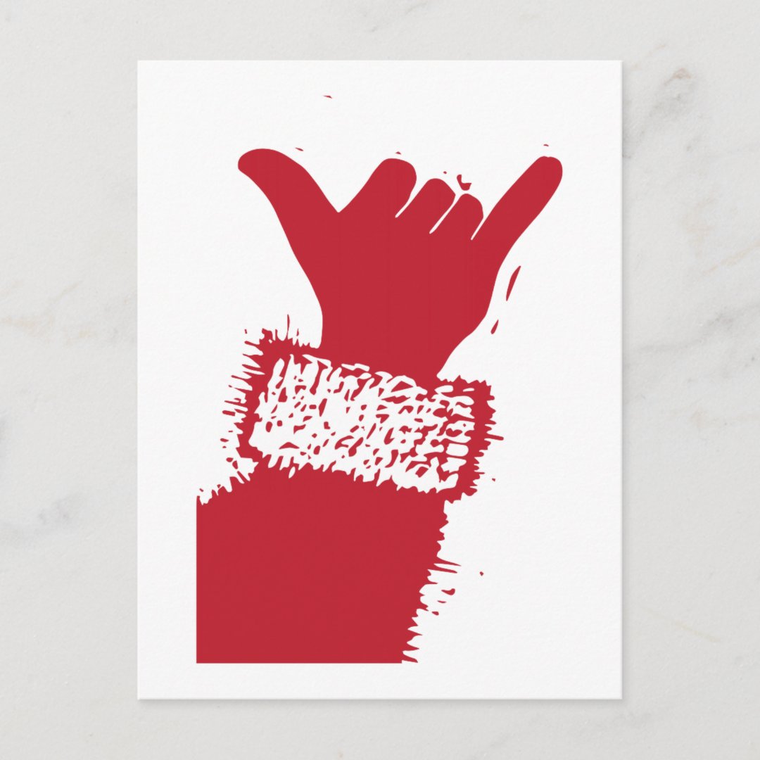 Shaka Santa Holiday Postcard | Zazzle