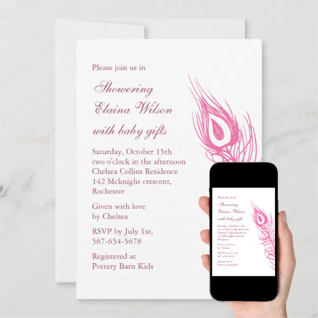 Shake your Tail Feathers Baby Shower Invite (pink) | Zazzle