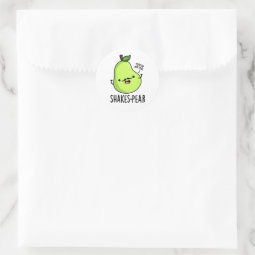 Shakes-pear Funny Pear Fruit Pun Classic Round Sticker | Zazzle