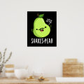 Shakes-pear Funny Pear Fruit Pun Dark BG Poster | Zazzle