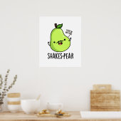 Shakes-pear Funny Pear Fruit Pun Poster | Zazzle