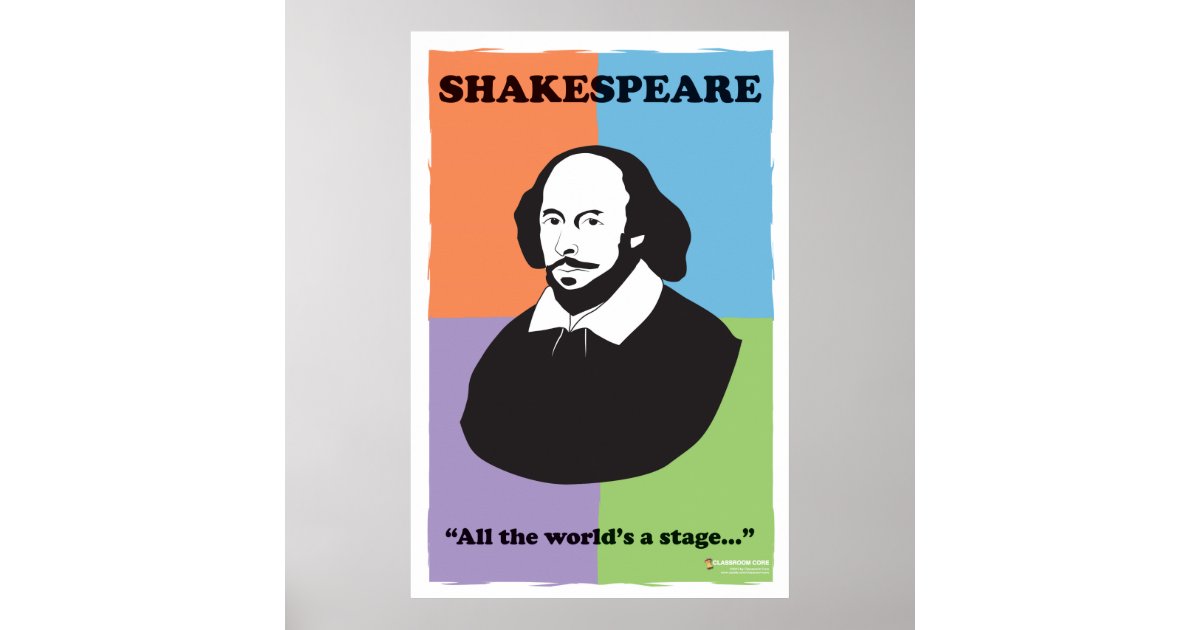 Shakespeare 24" x 36" Colorful Classroom Poster | Zazzle