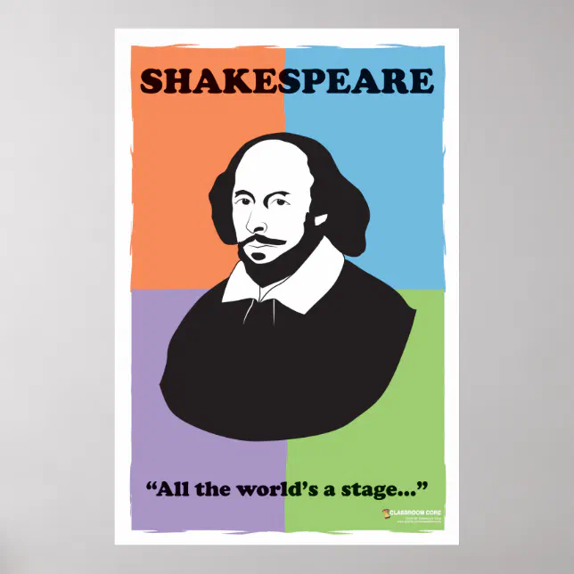 Shakespeare 24" x 36" Colorful Classroom Poster | Zazzle