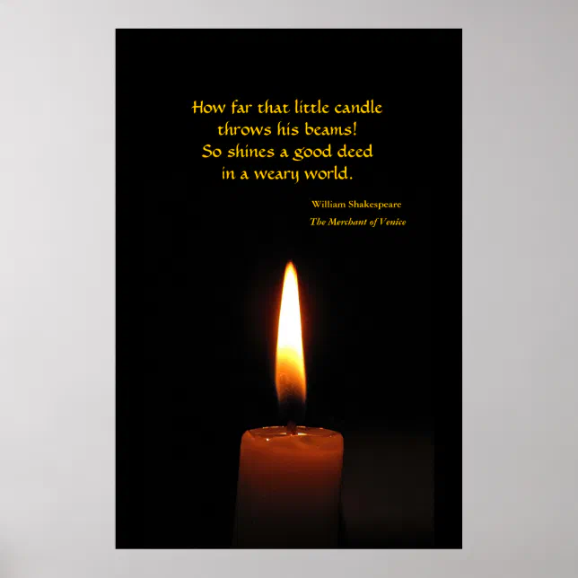 Shakespeare Candle Flame Quotation Poster | Zazzle