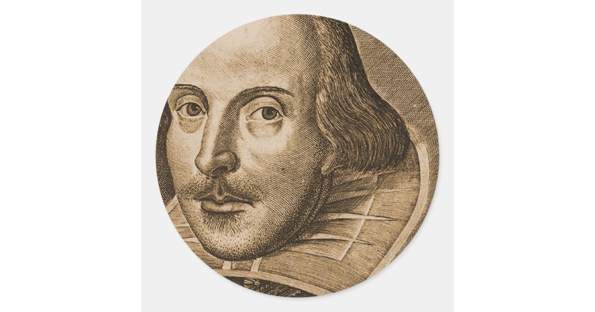 Shakespeare Droeshout Engravings Classic Round Sticker | Zazzle
