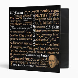 Shakespeare Insults Collection 3 Ring Binder | Zazzle