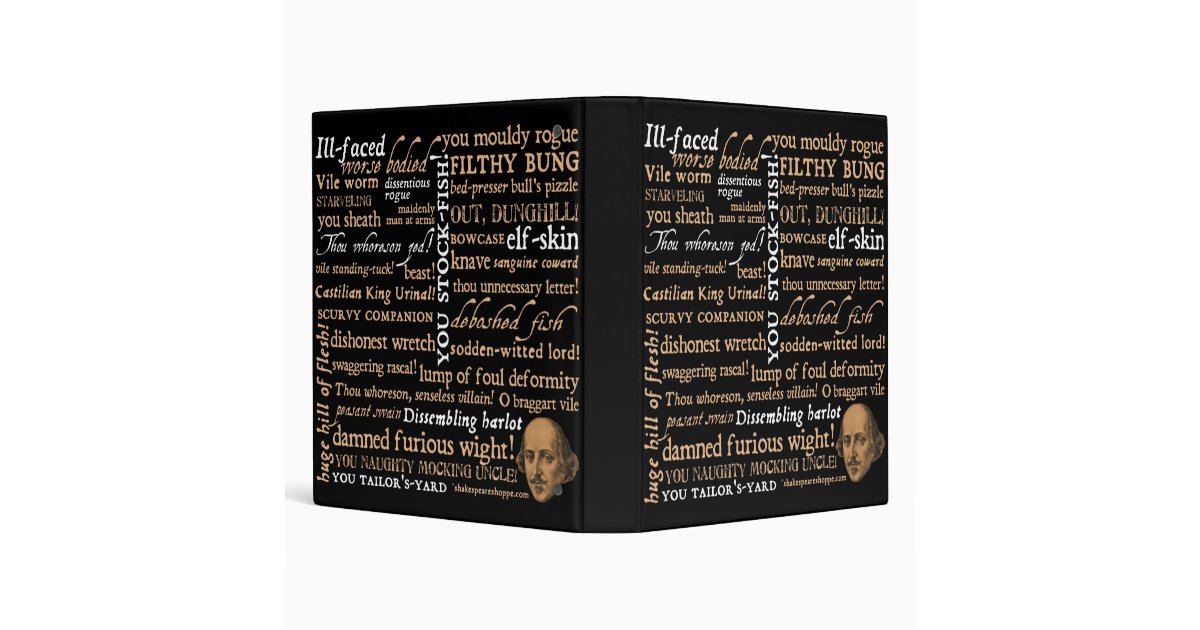 Shakespeare Insults Collection 3 Ring Binder | Zazzle