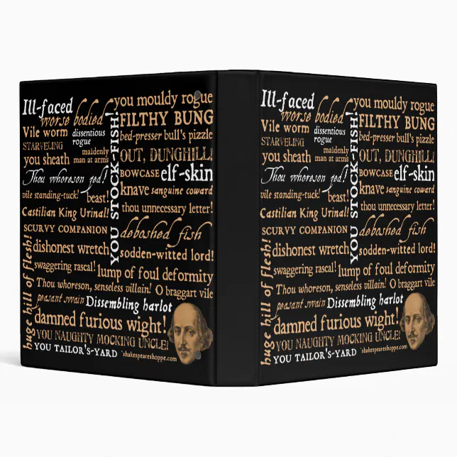 Shakespeare Insults Collection 3 Ring Binder Zazzle