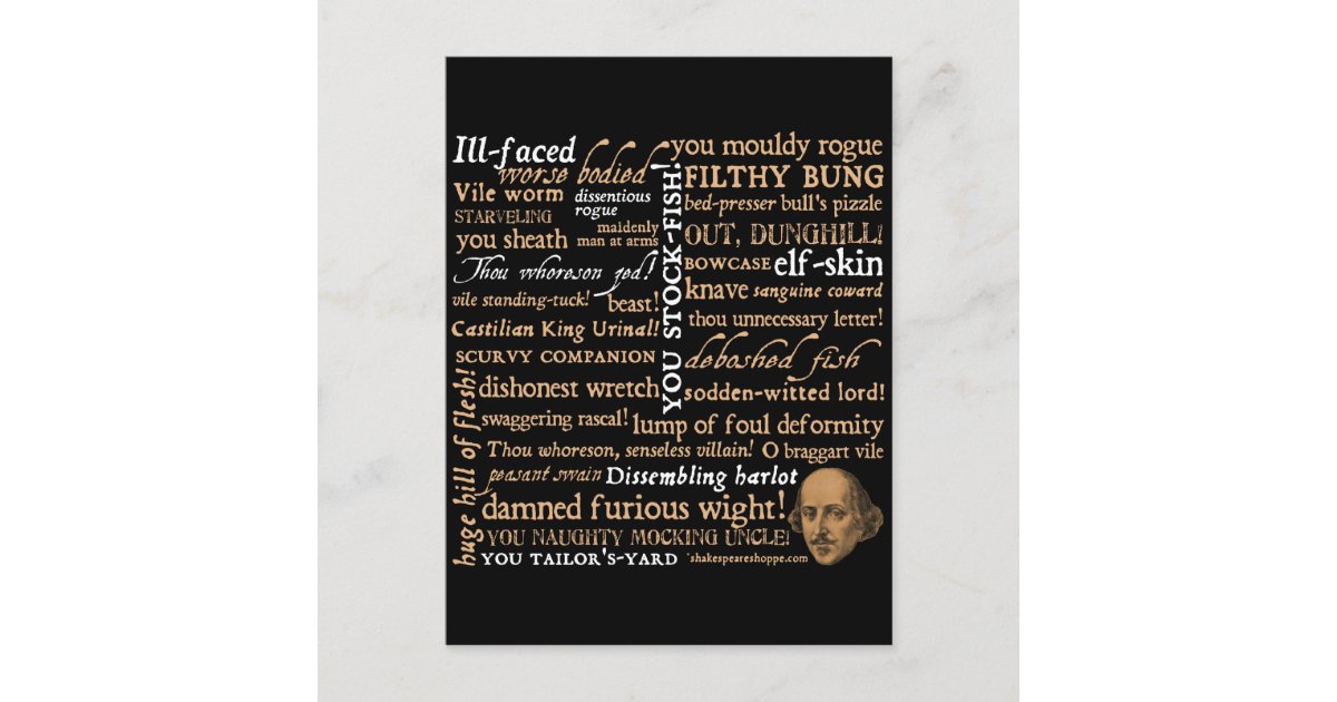 Shakespeare Insults Collection Postcard Zazzle