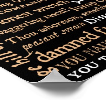 Shakespeare Insults Collection Poster | Zazzle