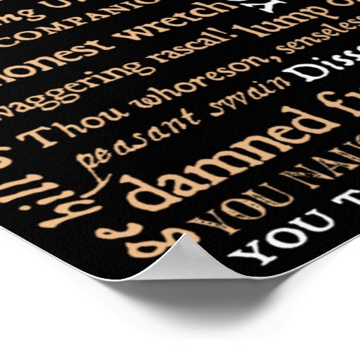 Shakespeare Insults Collection Poster | Zazzle