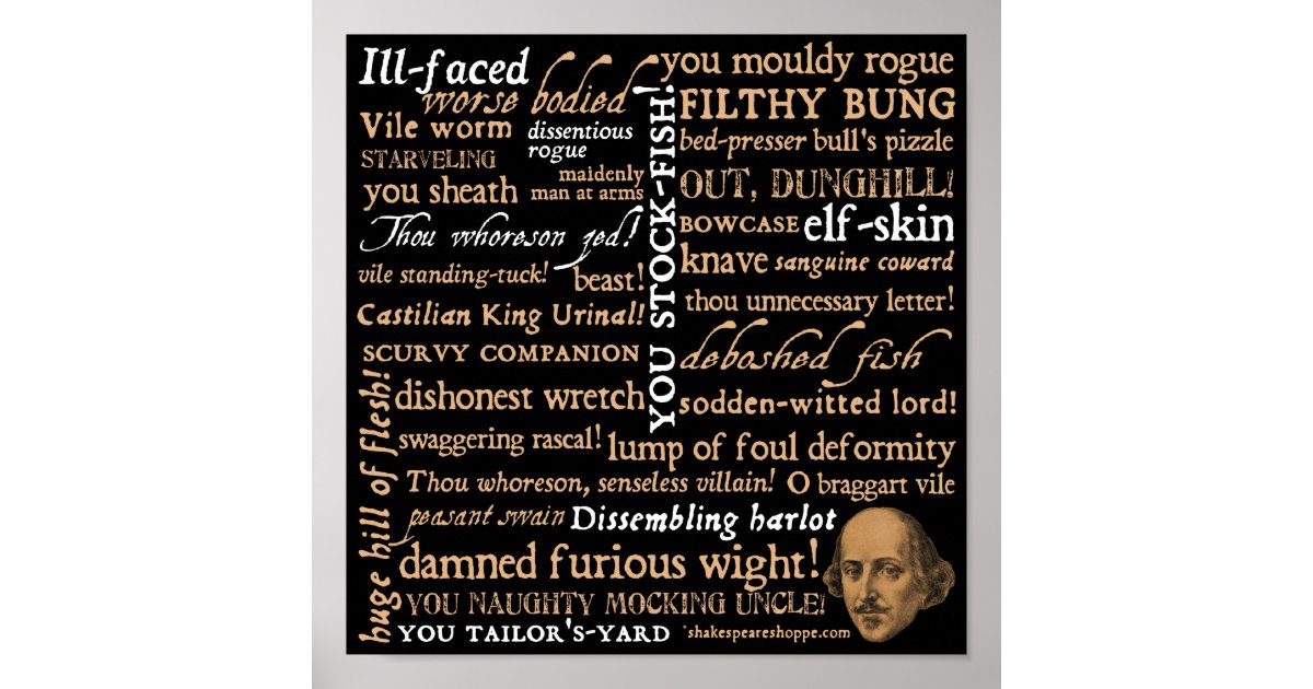 Shakespeare Insults Collection Poster | Zazzle
