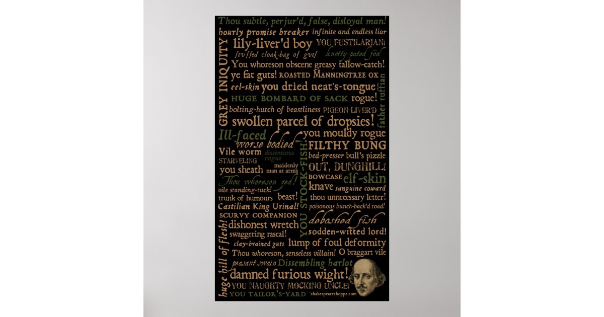 Shakespeare Insults Collection Poster | Zazzle