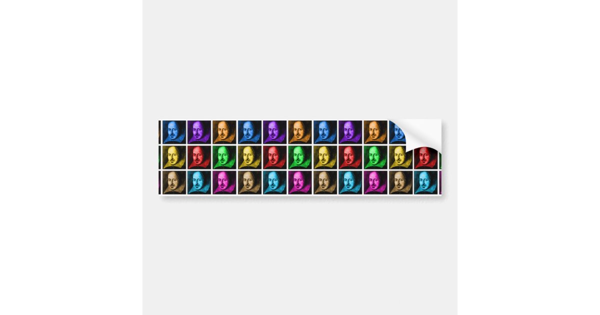 Shakespeare Pop Art Bumper Sticker | Zazzle